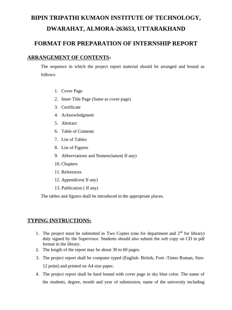 Internship Report Preparation Guide | PDF | Citation | Written ...