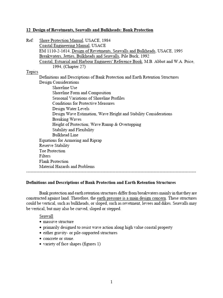 12 Revetments, Seawalls and Bulkheads - Bank Protection | PDF ...