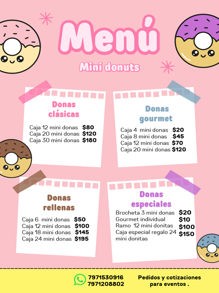 Variedad de Mini Donas y Personalización | PDF