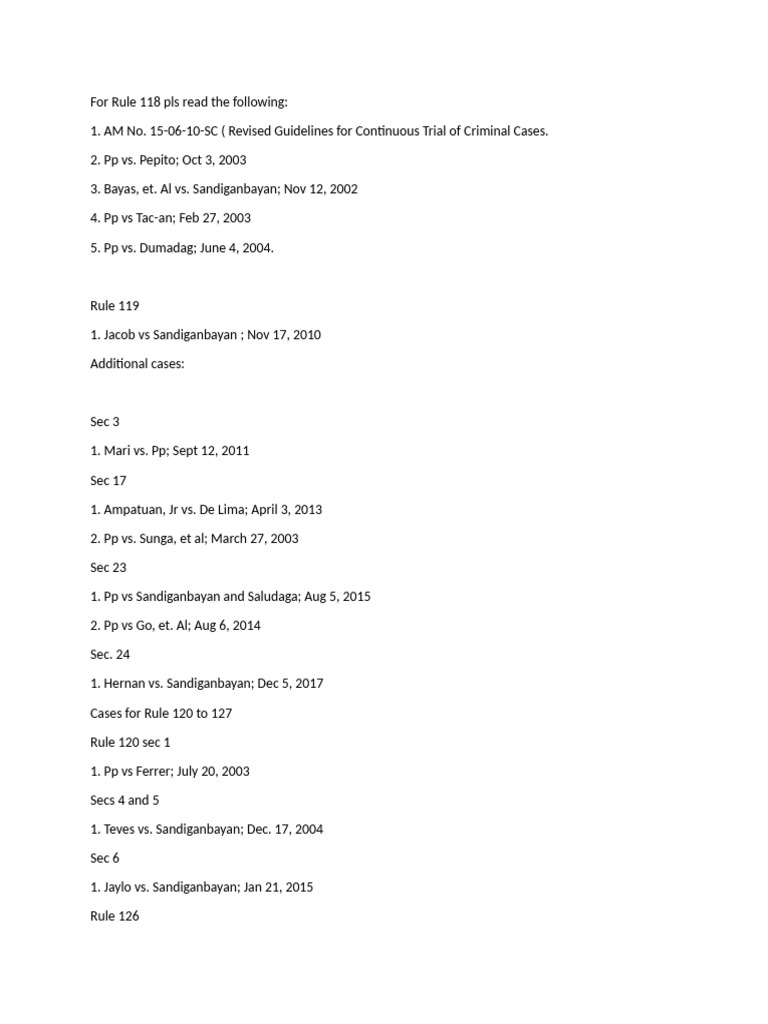 For Rule 118 Pls Read the Following | PDF