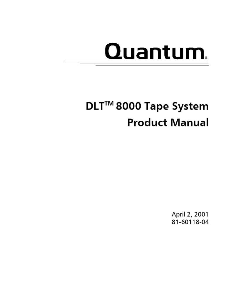 DLT 8000 Manual | PDF | Electromagnetic Interference | File Format