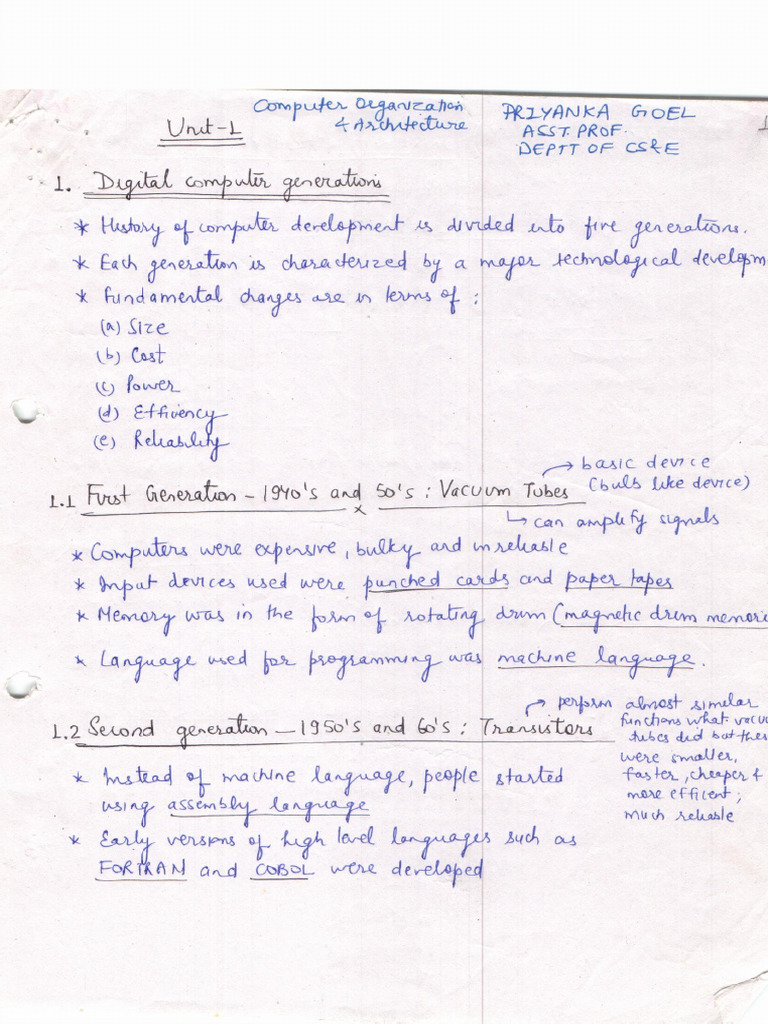 unit 1 part 1 coa | PDF