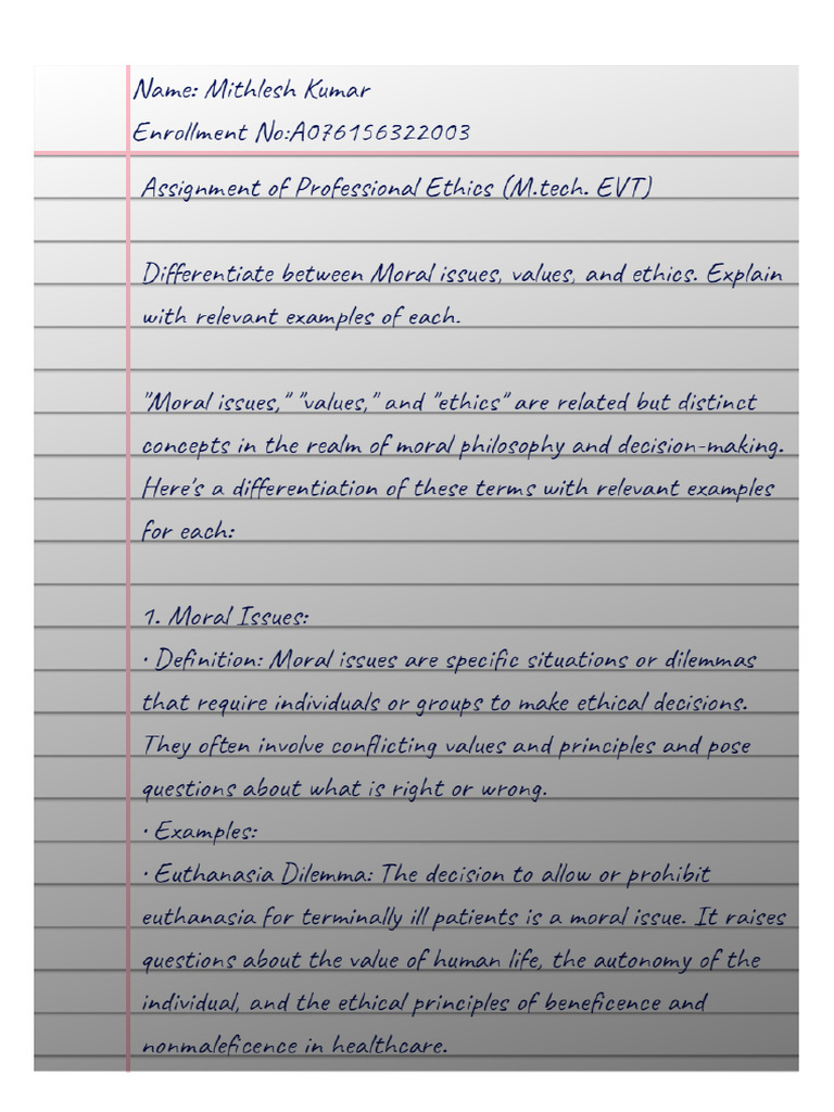 Professional Ethics Assignment Pdf 6656
