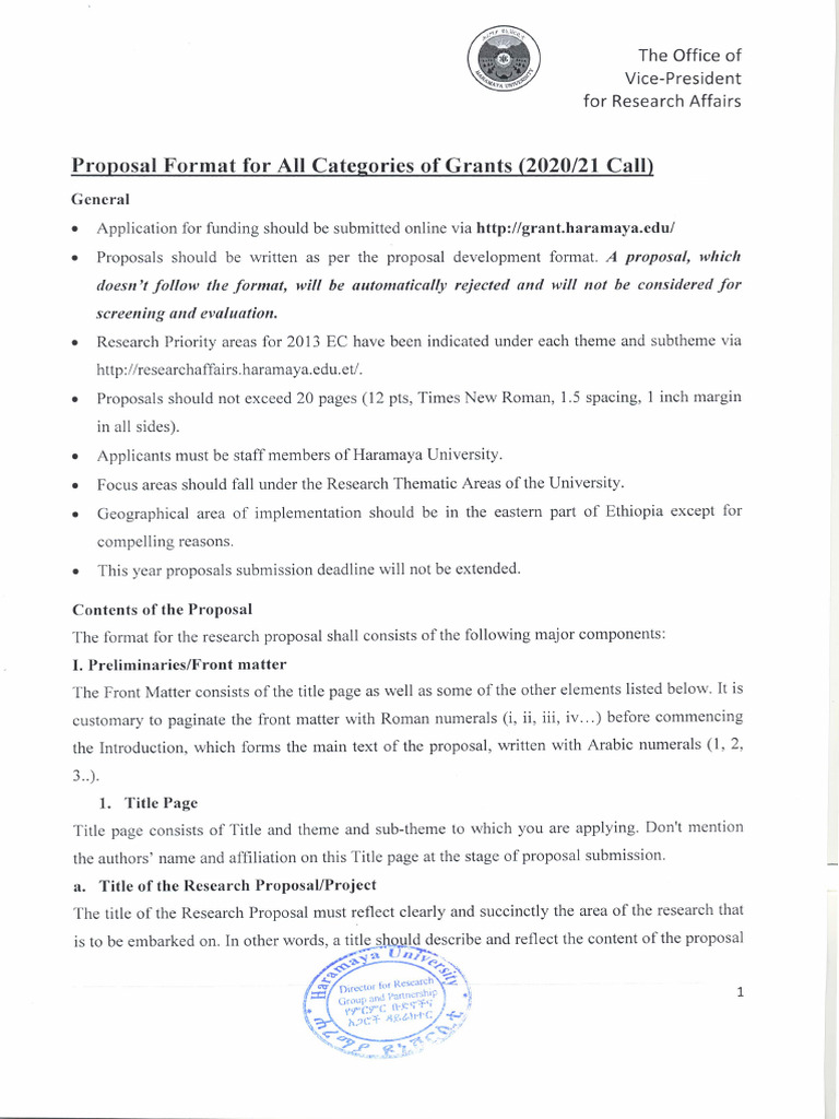 Proposal Format | PDF