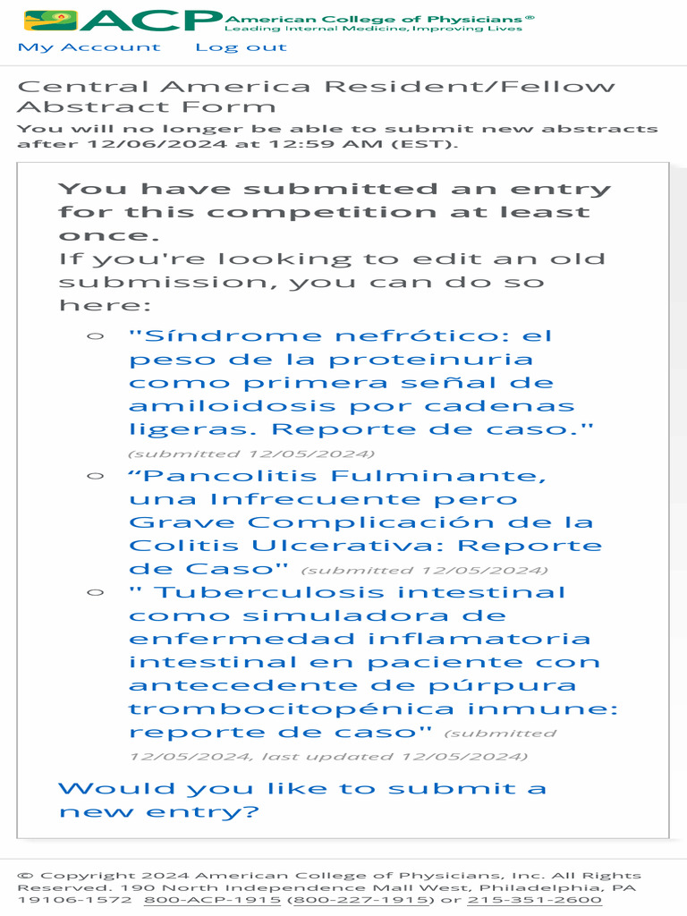 Central America ResidentFellow Abstract Form ACP Webforms | PDF