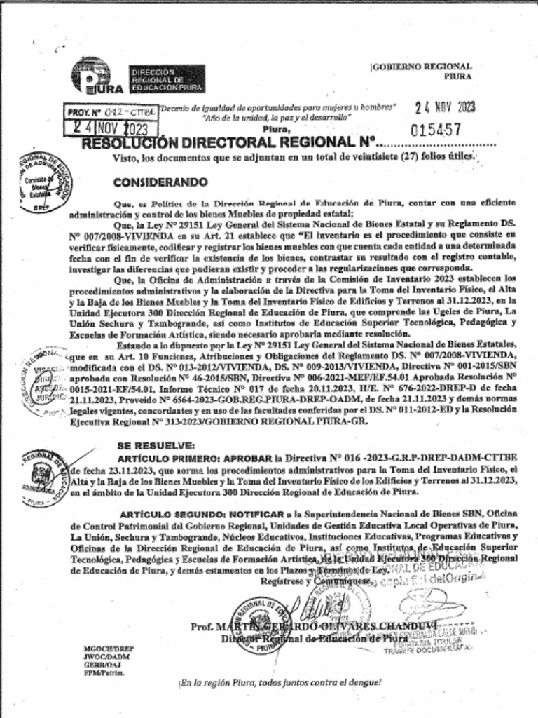 DIRECTIVA N°016-2023 Inventario | PDF
