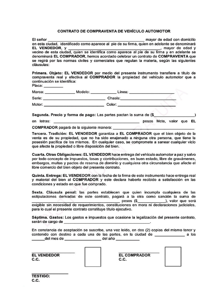 Formato Contrato de Compraventa | PDF