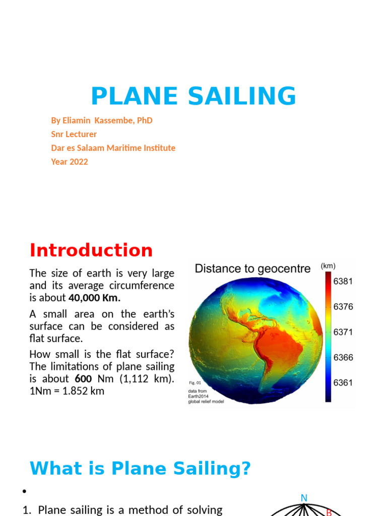 Lect 3. Mnu 07103 Plane Sailing | PDF | Latitude | Navigation
