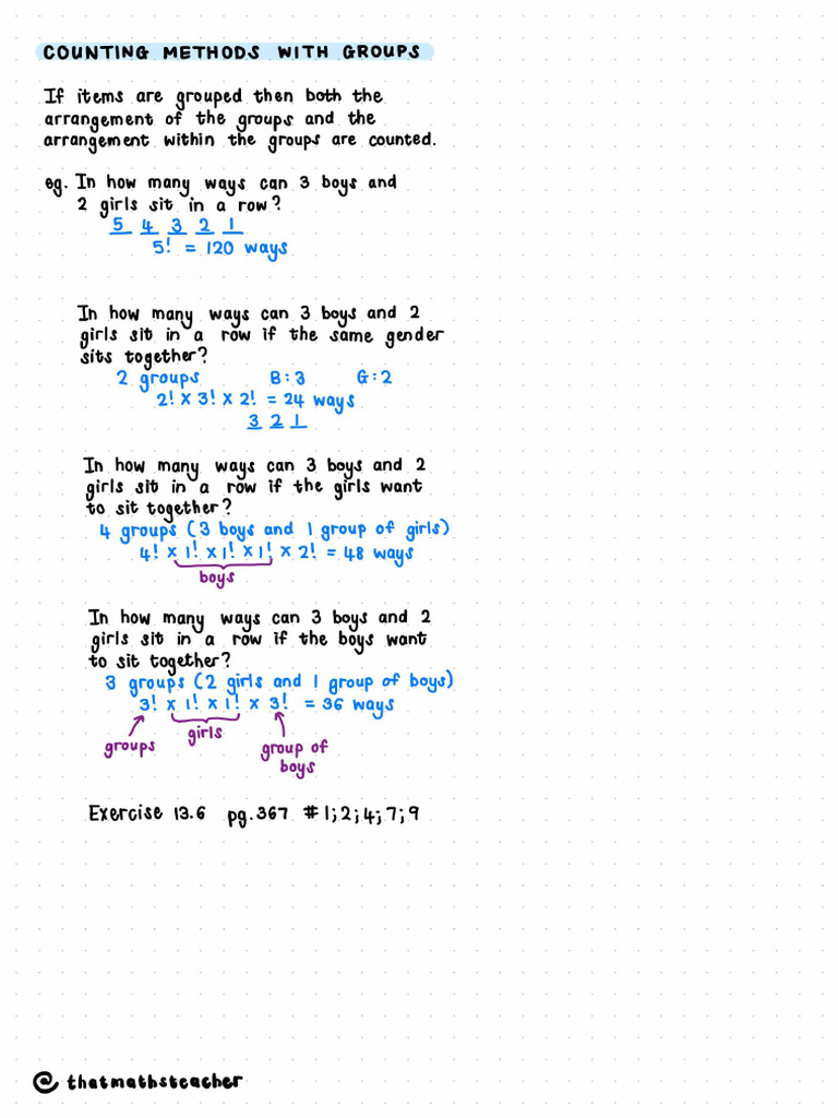 Grade 12 Probability - Counting Methods With Groups | PDF