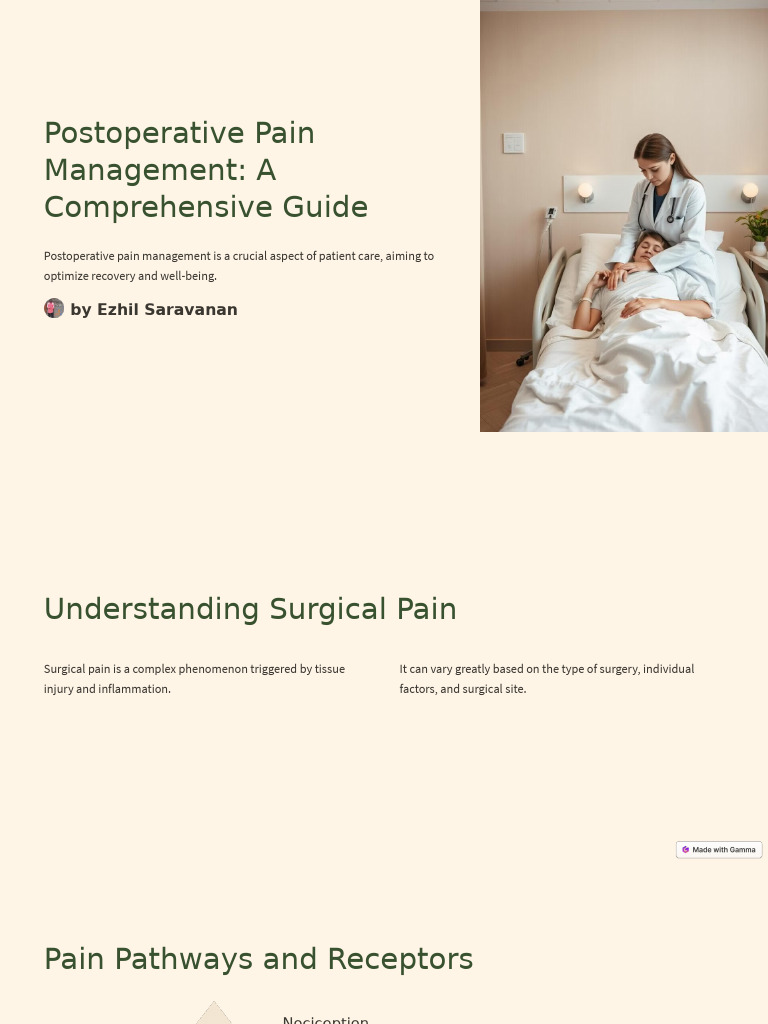 Postoperative Pain Management Guide | PDF | Pain Management | Pain