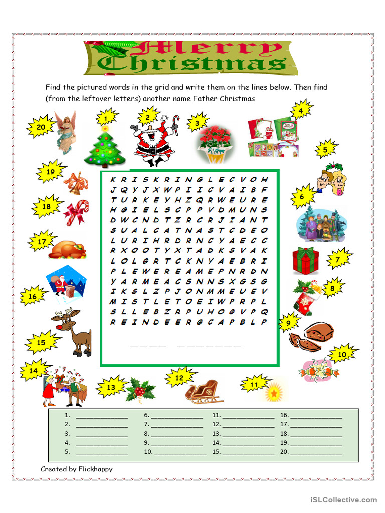 Merry Christmas Wordsearch | PDF