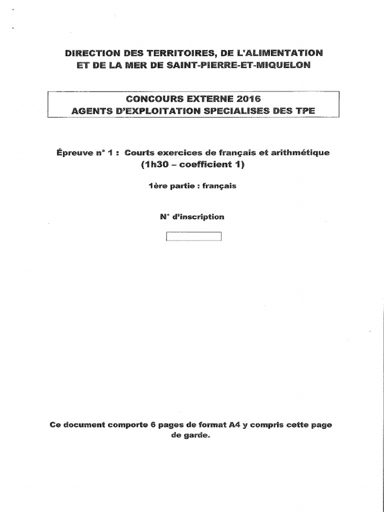 Concours Aes 2016 | PDF