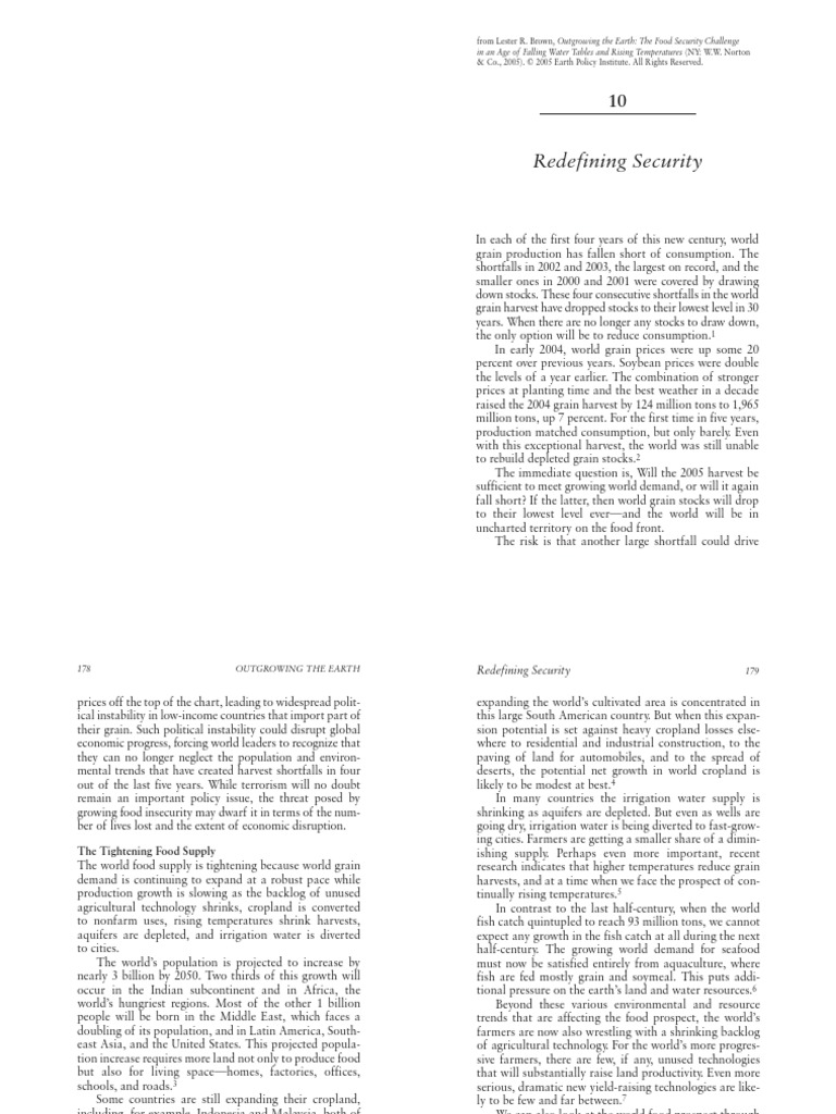 Redefining Security: in An Age of Falling Water Tables and Rising ...