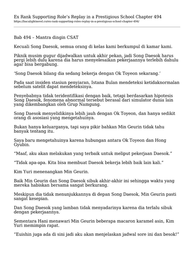 Ex Rank Supporting Roles Replay in A Prestigious School Chapter 494.co ...