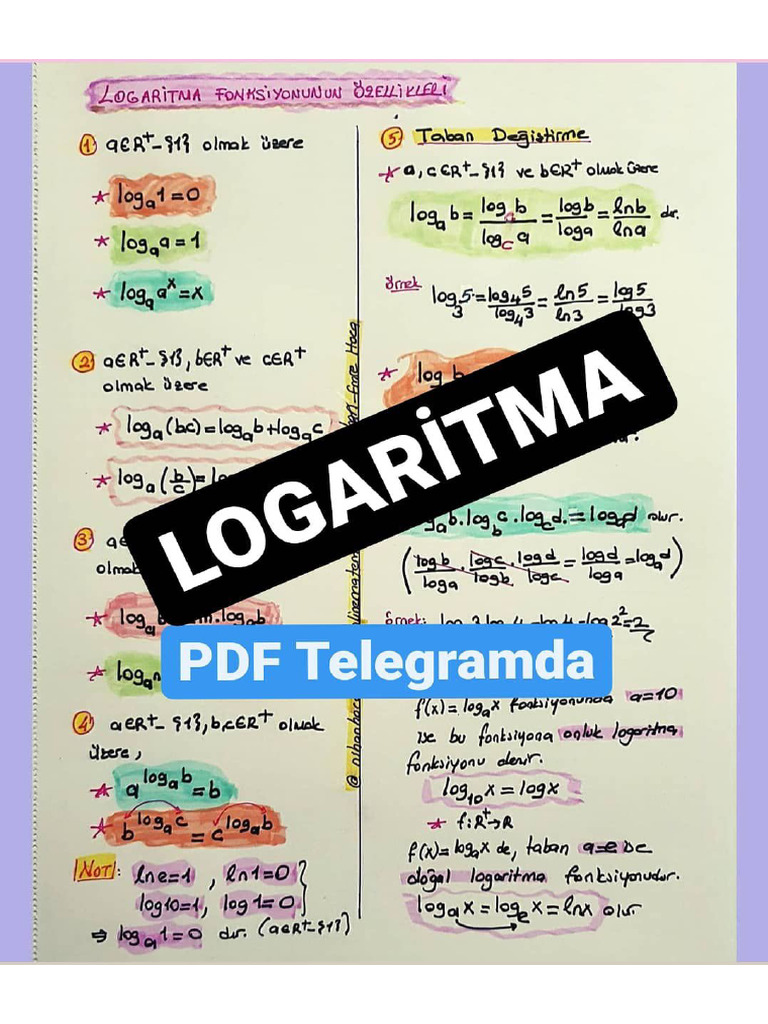 12.Sinif-Matematik-Logaritma-Konu-Ozeti | PDF