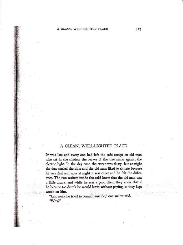 A Clean, Well-Lighted Place | PDF