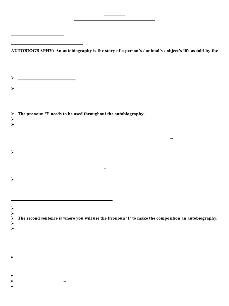 Writing an Autobiography Guide | PDF