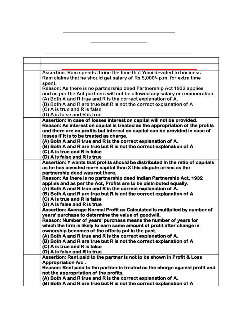 Question Bank One Marker Questions Acc Xii 2024-25 | PDF | Debits And ...
