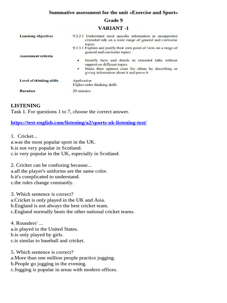 Sor 2 - 9 GR - Var - 1 - Term - 1 - Learner | PDF | Human Communication ...