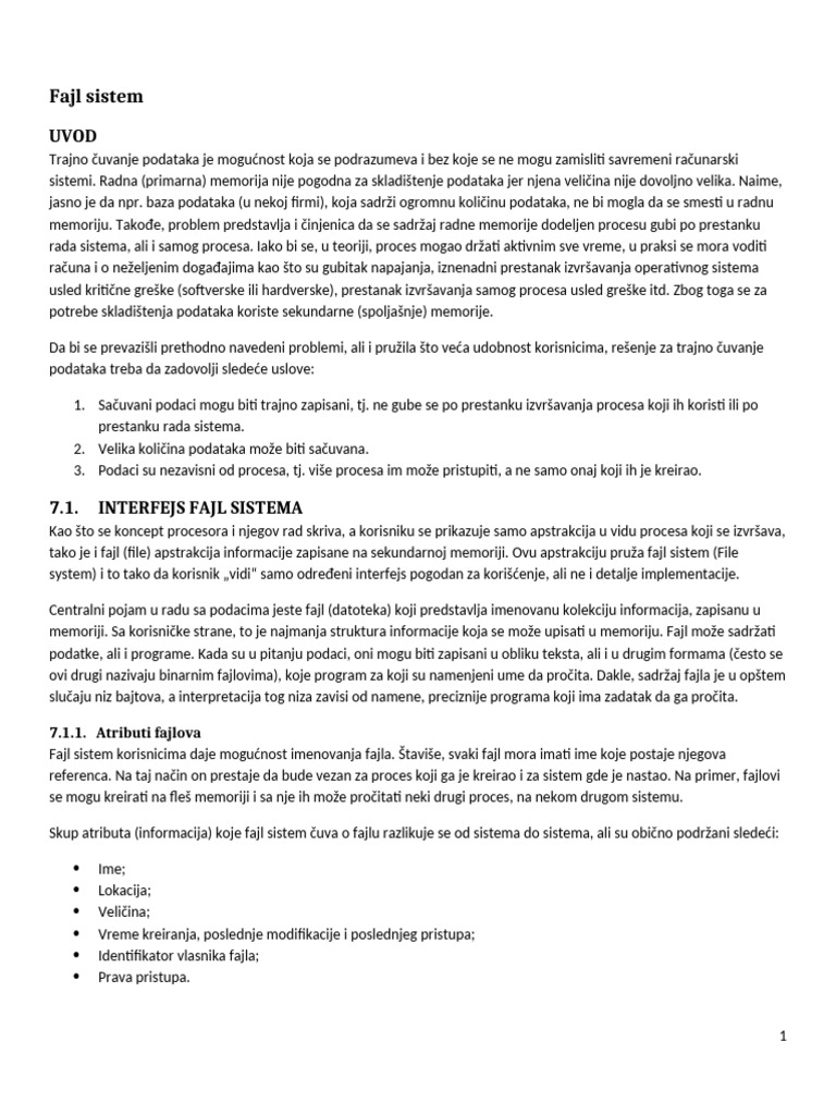 7. Fajl sistem | PDF