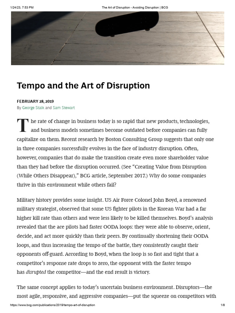 The Art of Disruption - Avoiding Disruption - BCG | PDF | Consumer ...