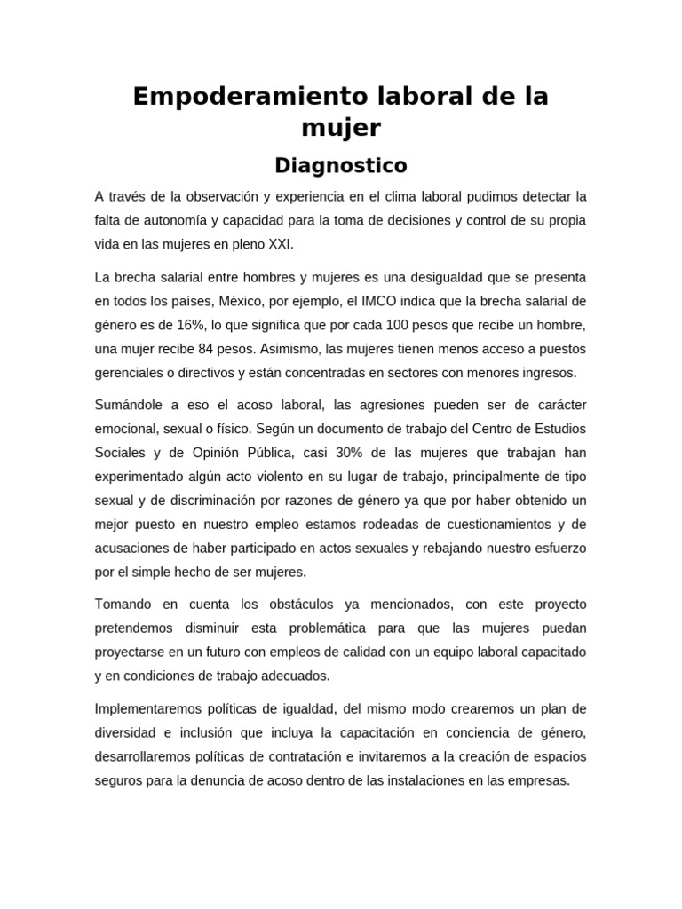 Empoderamiento Laboral de La Mujer | PDF