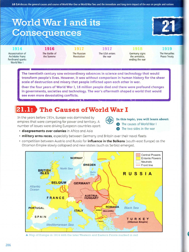 Chapter 21 - History - WW1 | PDF