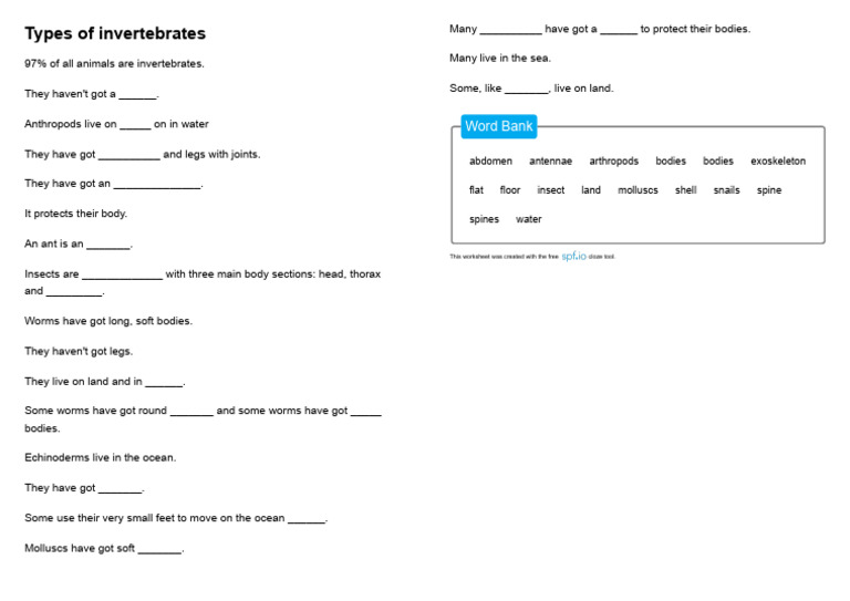 Uni 01 - Types of Invertebrates - Page 19 - 3P | PDF
