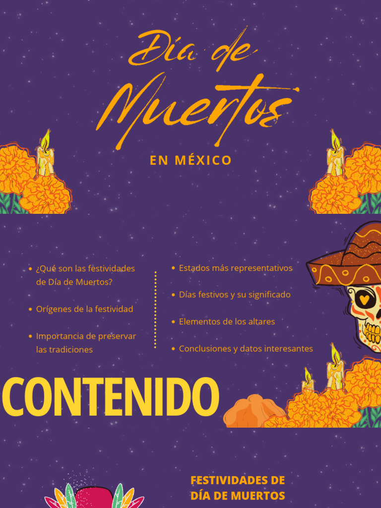 Presentación Día de Muertos Tradicional Colorida PDF | PDF ...