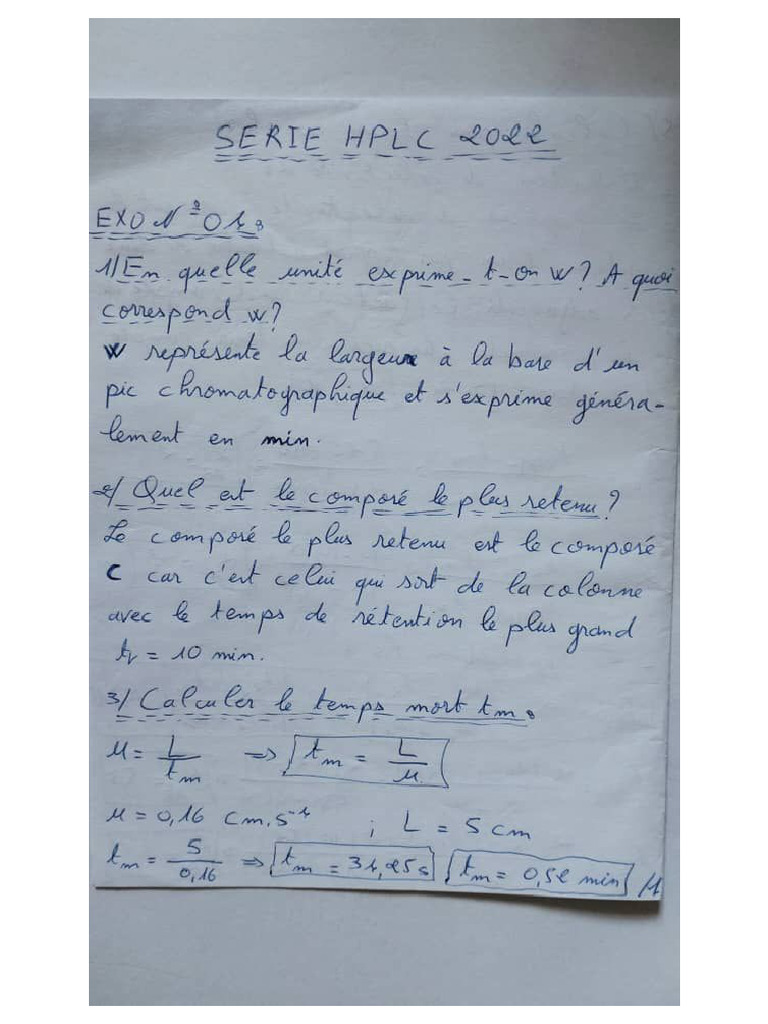 Série Corrig Exercices 1-7 | PDF