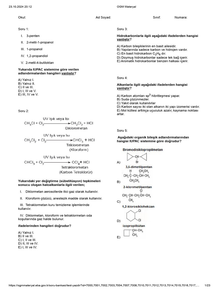 OGM Organik Kimya | PDF