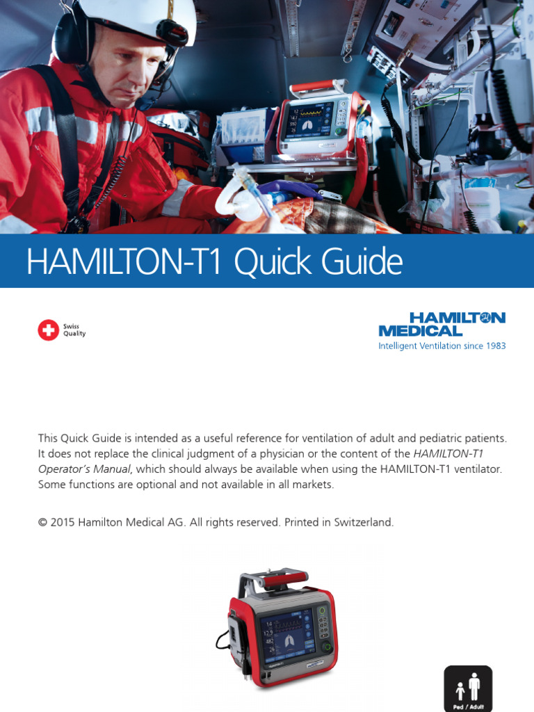 Hamilton T1 Quick Guide | PDF | Breathing | Respiration