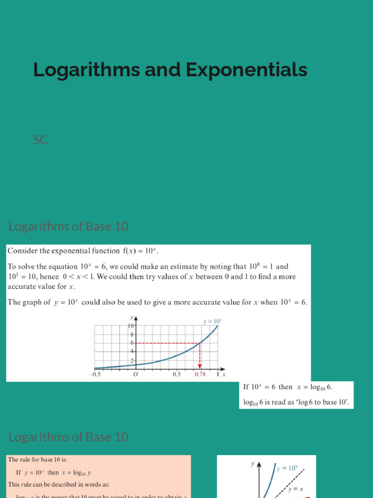 Logarithms and Exponentials (2) | PDF
