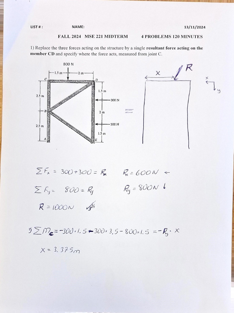 Mse221 Fall2024 Midterm Solutions | PDF | Mechanical Engineering | Mechanics