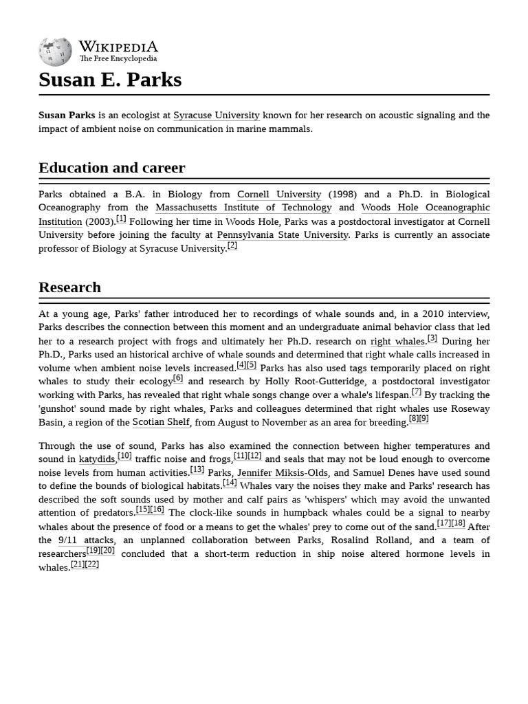 Susan_E._Parks | PDF | Marine Mammals | Cetaceans