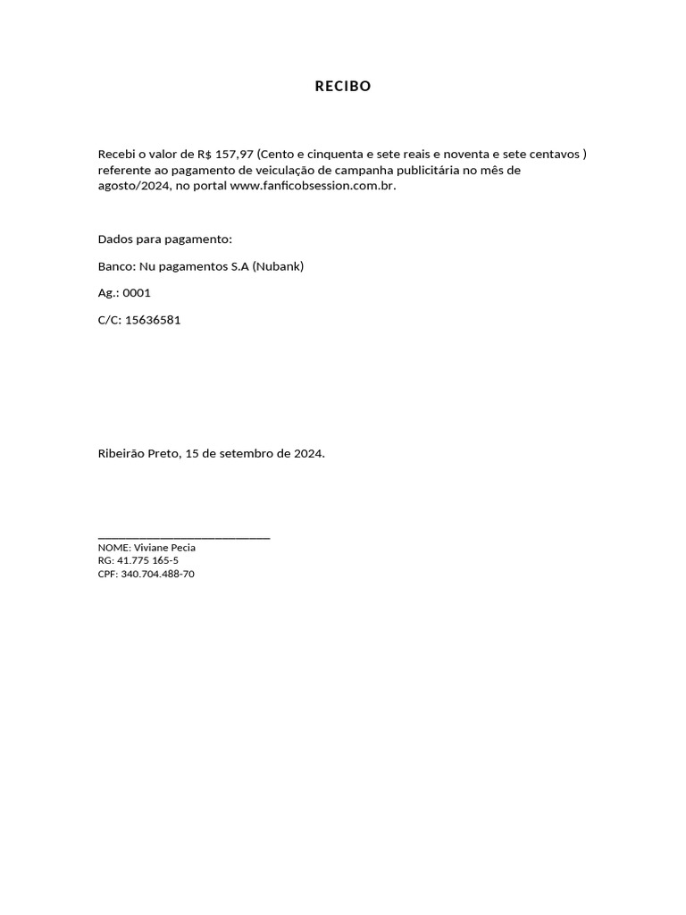 Modelo de Recibo | PDF