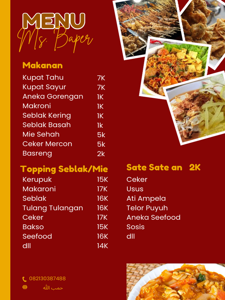 Menu Ceker Mercon Dapur Kuring | PDF