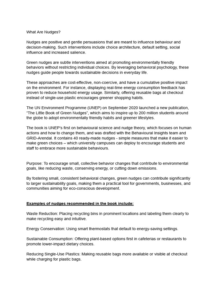 Green Nudges Introduction | PDF | Energy Conservation | Sustainability