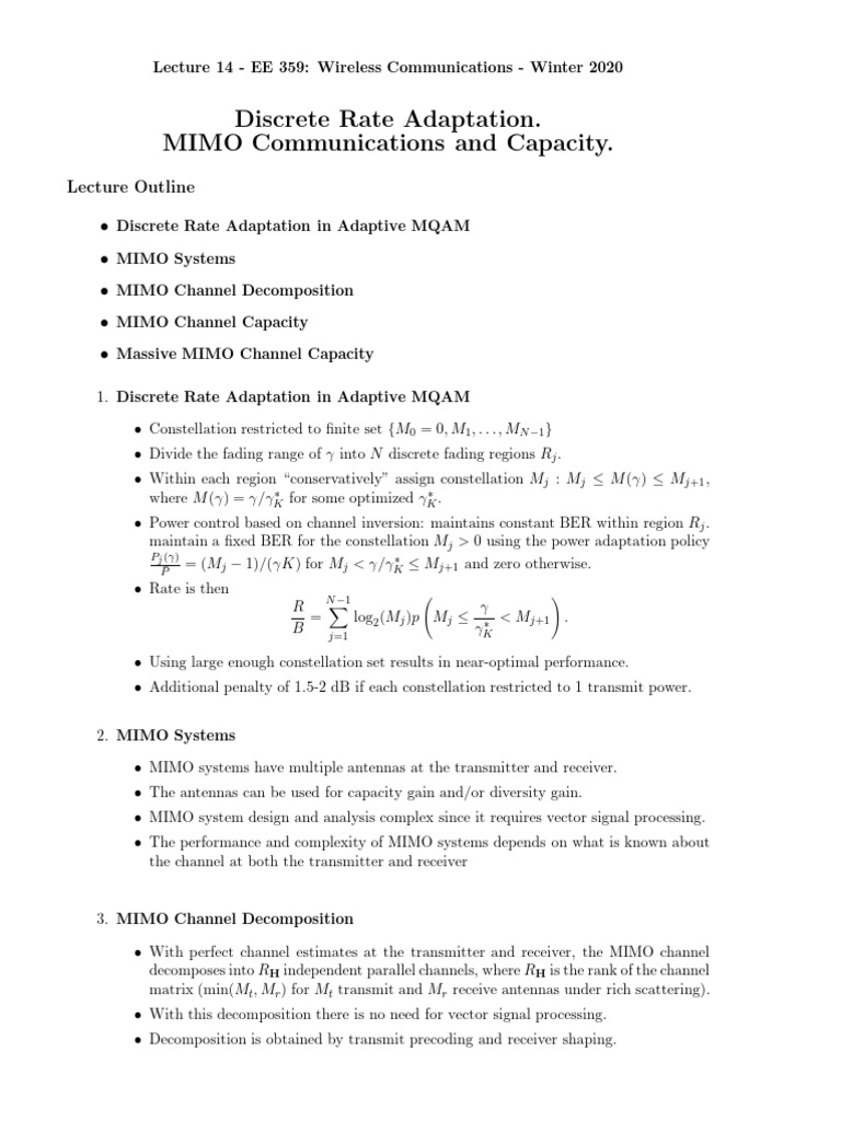 lecture14_handout | PDF | Mimo | Radio
