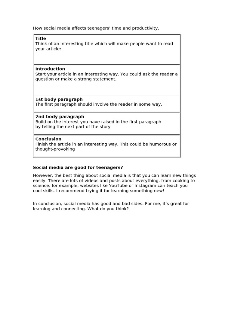 How Social Media Affects Teenagers | PDF