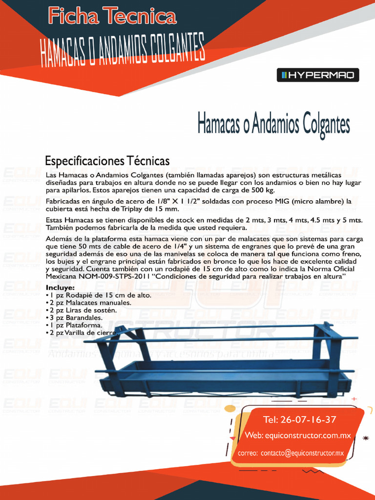 Ficha Tecnica Hamacas Pdf