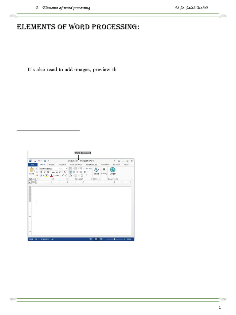 C-Elements of Word Processing | PDF | Microsoft Word | Letter Case