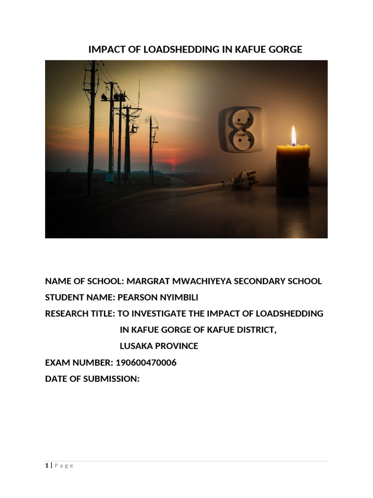 Impact of Load Shedding in Kafue Gorge | PDF | Gross Domestic Product ...