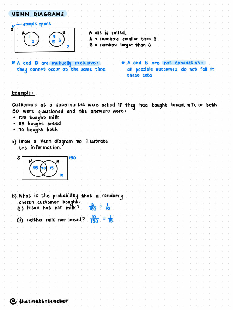 Grade 10 Probability - Venn Diagrams | PDF