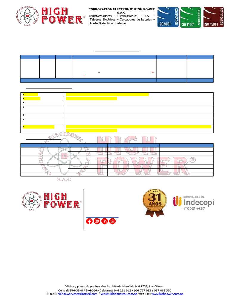 Yaa-368!24!02 Transformador en Seco Trifasico 25kva Baja Tensión | PDF ...