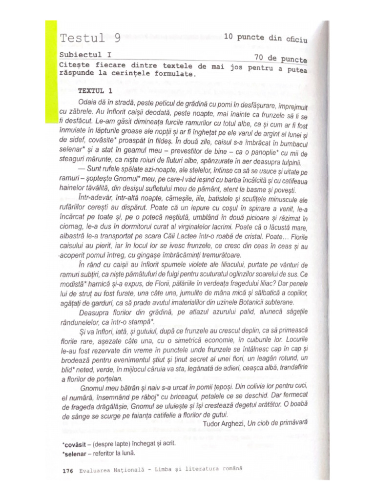 Test de Clasa 8 Avansati | PDF