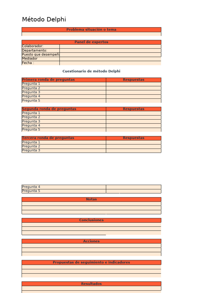 Plantilla de Método Delphi | PDF