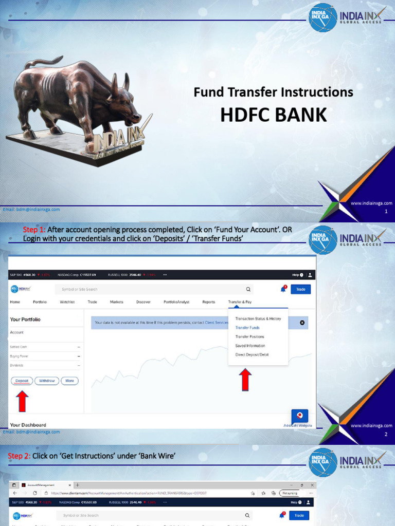 HDFC Fund Transfer Instructions Guide | PDF | Banks | Financial Services
