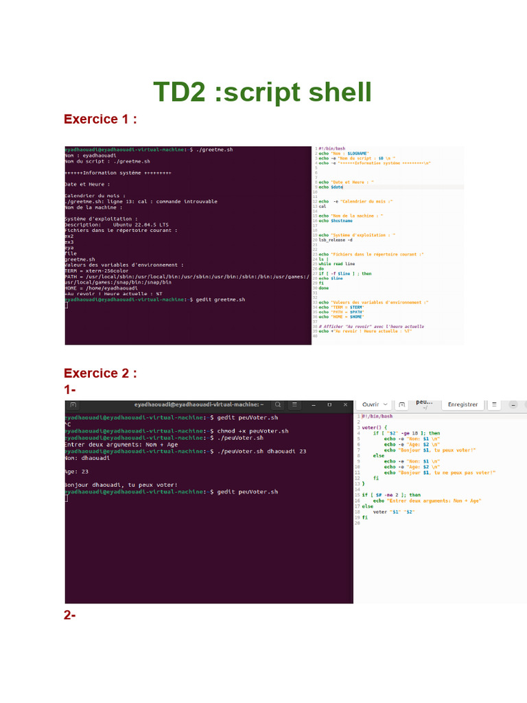 TD2 - Script Shell | PDF