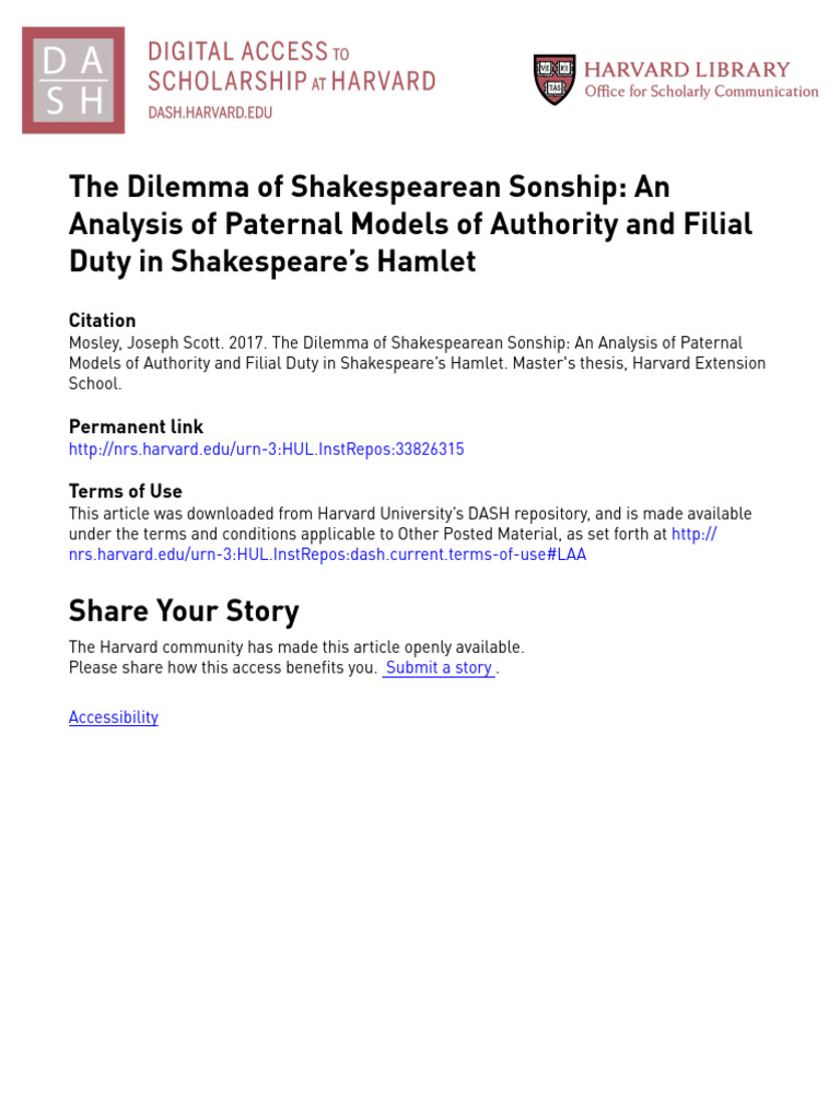 Father Son in Hamlet Thesis | PDF | Hamlet | Revenge